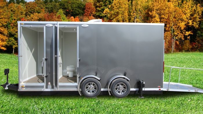 Accessible Portable Restroom Trailer Rental Roadable Customized
